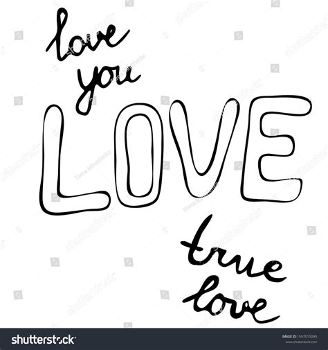 Set Love Doodle Icon Set Isolated Stock Vector Royalty Free