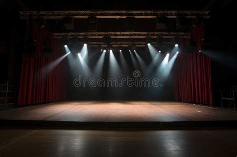 Light Beams On Empty Stage Focusing On Class Divide Stock Image Image