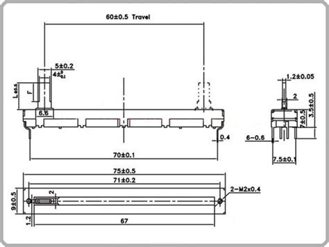 B Straight Slide Linear Potentiometer Unicom Radio