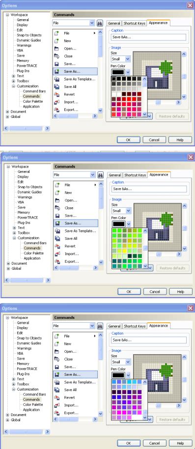 Custom Toolbar Icon Colours Coreldraw Graphics Suite X4 Coreldraw Graphics Suite X4