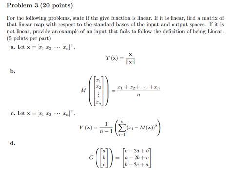 Solved Problem 3 20 Points For The Following Problems Chegg Com