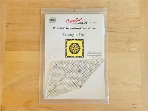 Creative Grids Triangle Duo Plastic Template For 45 And 60 Turn A Round