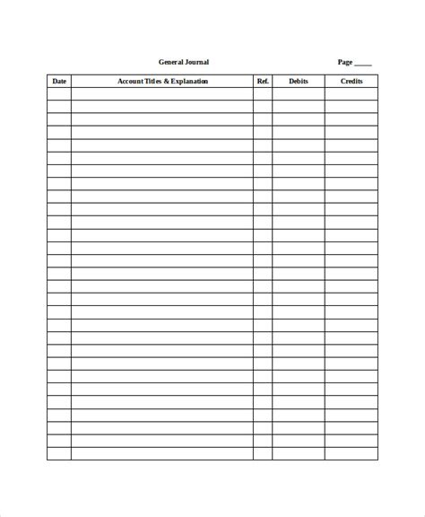 Free Printable Accounting Ledger Paper