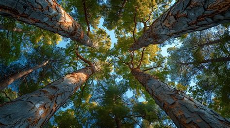Temperate Forest Ecosystem Towering Trees Premium Ai Generated Image