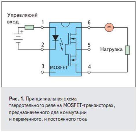 Принципиальная схема твердотельного реле на 12В