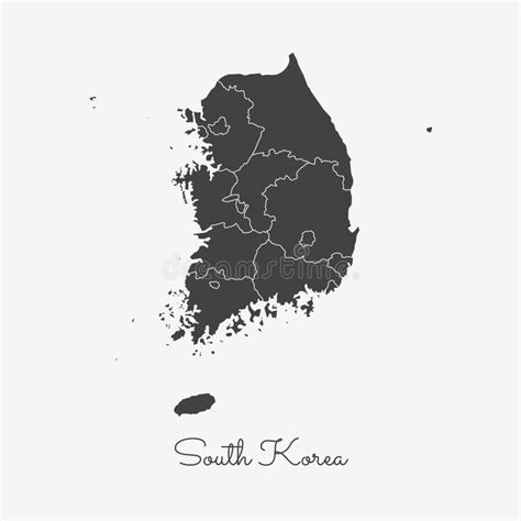 韩国地区地图：在白色的灰色概述 向量例证 插画 包括有 灰色 映射 共和国 剪影 国家 公民身份 101038545