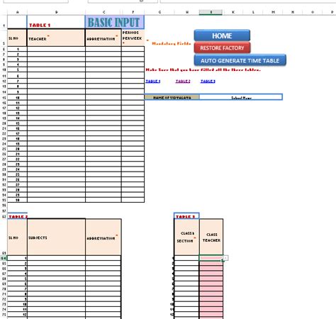 Babe Time Table Software In Excel In Easy Steps TutorialAICSIP