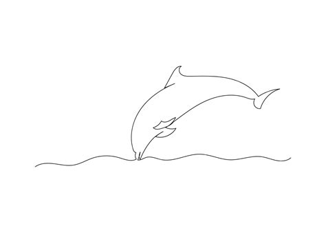 Dessin Au Trait Continu De Dauphin Avec Lart Du Minimalisme De Locéan