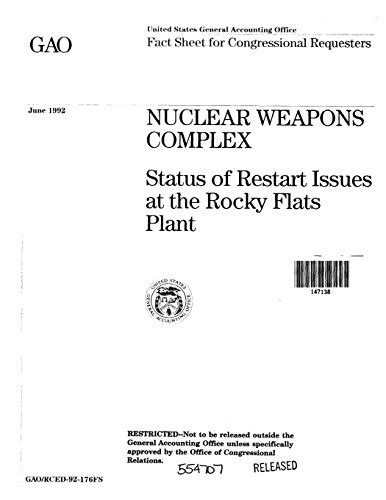 Nuclear Weapons Complex Status Of Restart Issues At The Rocky Flats