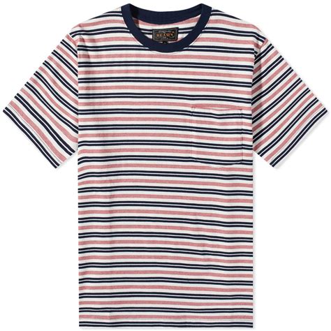 Beams Plus Multi Stripe Pocket T Shirt White End Hk