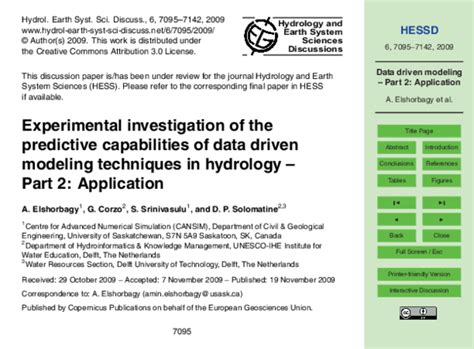 Pdf Experimental Investigation Of The Predictive Capabilities Of Data
