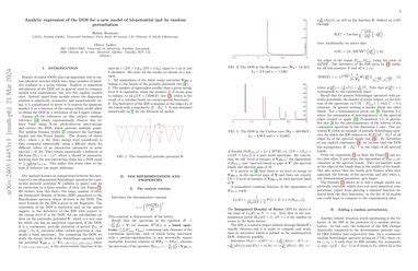 Analytic Expression Of The DOS For A New Model Of 1d Potential And Its