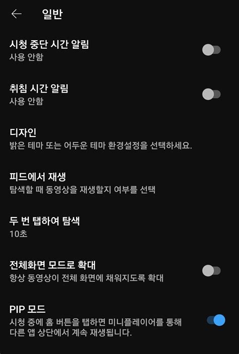 블라인드 블라블라 갤럭시 유투브 프리미엄 Pip 오류