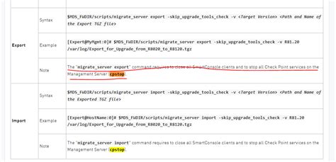 Does Migrateserver Export Stop Processes Check Point Checkmates