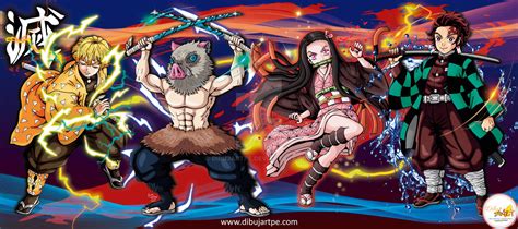 Demon Slayer Tanjiro Inosuke Nezuko Y Zenitsu By Dibujartpe On