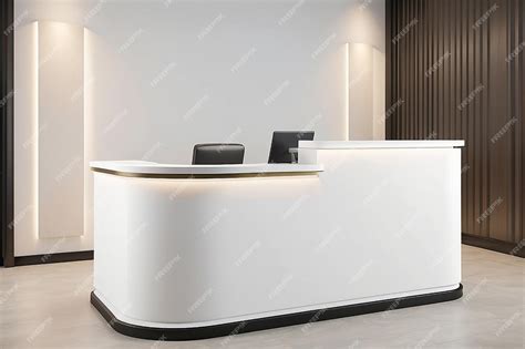 Premium Ai Image Indoor Registration Desk Table In Hotel Or Reception