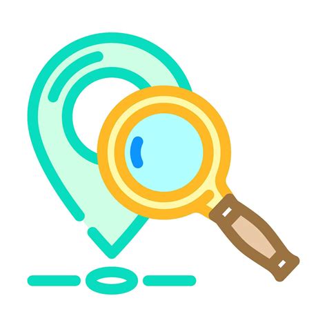 Geolocation Marker Magnifying Glass Color Icon Vector Illustration