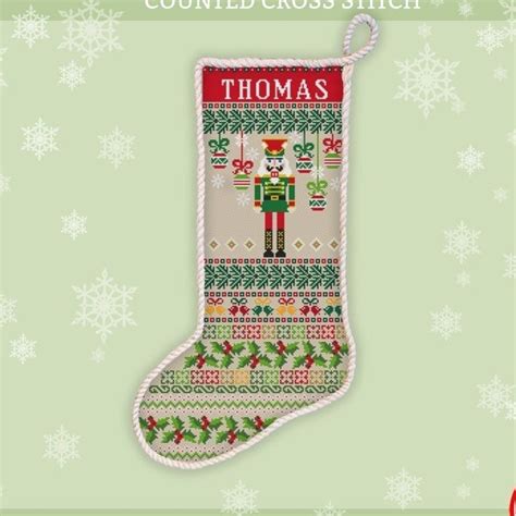 Cross Stitch Christmas Stocking Custom Etsy