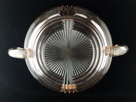 Pink Art Deco Handled Depression Glass Bowl Anchor Hocking Etsy