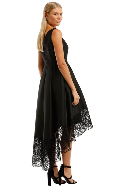 Hire Satin Hi Lo Dress Black Anthea Crawford Glamcorner