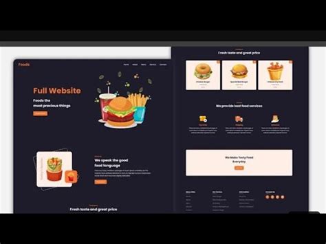 create responsive food website using html css and bootstrap - YouTube