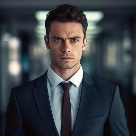 Premium Photo A Man In A Suit With A White Collar And A Tie That Says