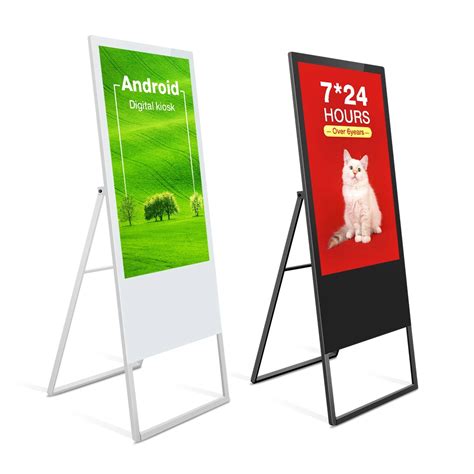 Portable LCD Screen Display Free Standing Digital Menu Board For Restaurant LED Digital Poster