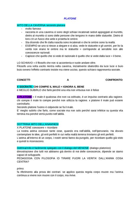 Appunti Di Filosofia Platone Confronto Con Socrate Appunti Di