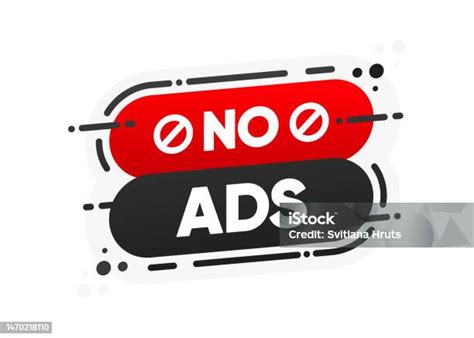 광고가 없습니다 빨간 배지 흰색으로 격리된 프로모션 라벨 플랫 배지 인터넷 광고 텍스트 광고 없음이 있는 배너 벡터 그림입니다 개념에 대한 스톡 벡터 아트 및 기타 이미지