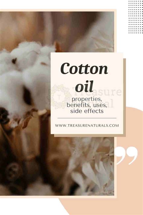 Cotton Oil For Herbal Naturopathy Properties Benefits Uses Side
