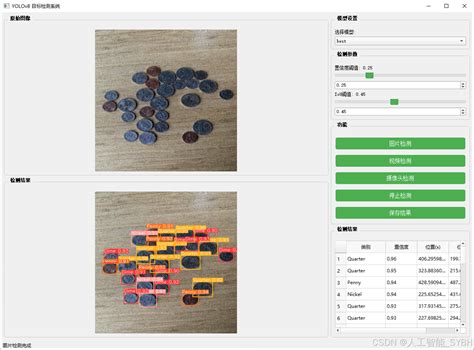 基于深度学习yolov8的美国硬币识别检测系统（yolov8 yolo数据集 ui界面 python项目源码 模型） yolo识别假钞 csdn博客