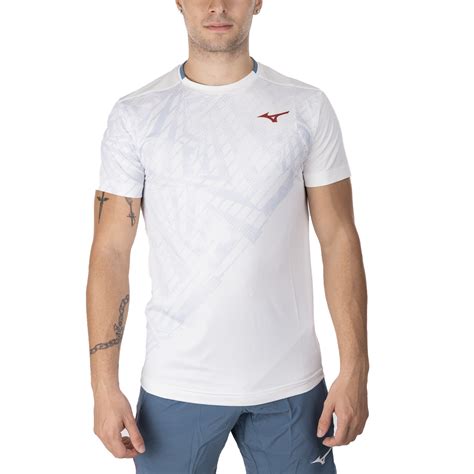 Mizuno Mugen Shadow Graphic Mens Tennis T Shirt White