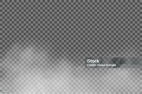 투명한 배경에 격리된 흰색 안개 텍스처입니다 스팀 특수 효과 사실적인 벡터 화재 연기 또는 미스트 증기에 대한 스톡 벡터 아트 및 기타 이미지 Istock