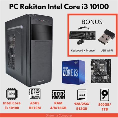 Jual Pc Rakitan Komputer Cpu Kantor Intel I Gen Ddr Ssd Hd Ram Gb Ssd No Hd