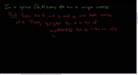 Proof That Inverses In A Group Are Unique Maths Exam Math Videos Math