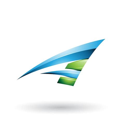 Premium Vector Blue And Green Dynamic Glossy Flying Letter A Vector