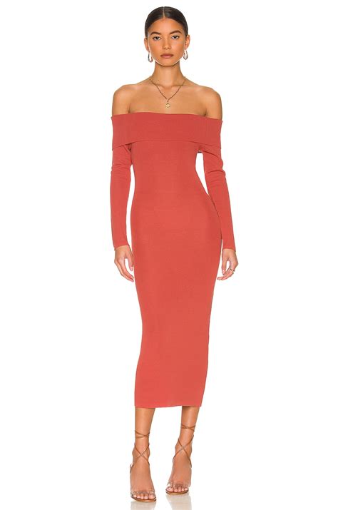 Bardot Off Shoulder Knit Dress In Black Revolve