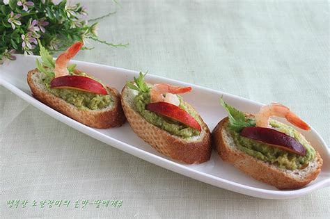 Dole 과일농장 간단한~바게트오픈샌드위치and나초 아보카도and과카몰리dip