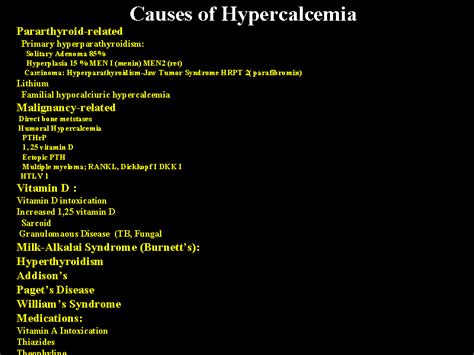 Causes Of Hypercalcemia