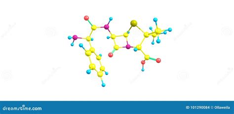 Ampicillin Antibiotic Molecular Structure Isolated On White Stock Illustration Illustration Of