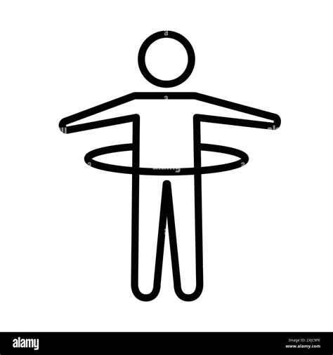 Stick Man Hoop Icon Flat Set In Black And White Color Outline Vector Stock Vector Image And Art