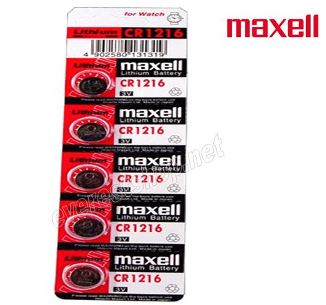 Maxell Calculator Battery CR 1216 5 Pcs Everest