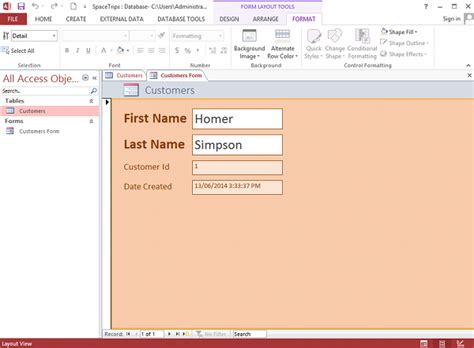 Modify A Form In Microsoft Access 2013