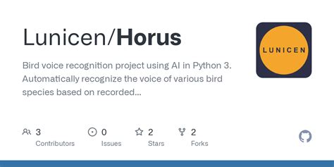 Github Lunicen Horus Bird Voice Recognition Project Using Ai In Python Automatically