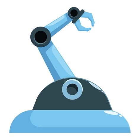 Blue Robotic Arm Picking Up Object On White Background 50041547 Vector