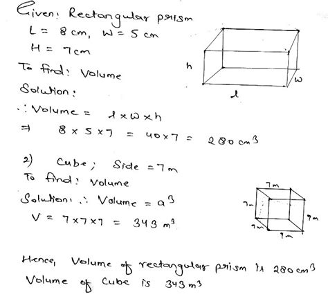 drawing 1 rectangular prism l 8cm w 5cm h 7 c gauthmath