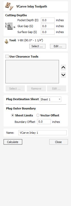 VCarve Inlay Toolpath