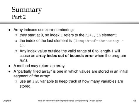 Arrays Chapter 6 Array Basics Arrays In Classes And Methods Ppt Download