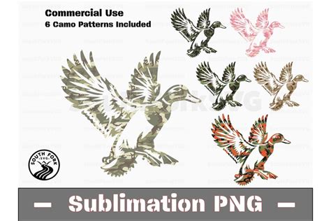 Mallard Duck Camo Pattern Sublimation Png Bundle 3703891