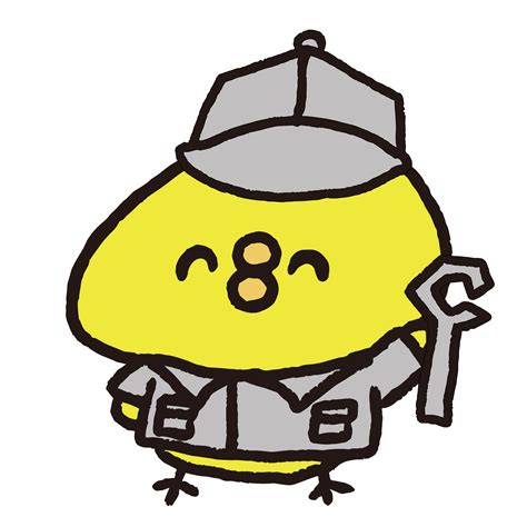 機械系エンジニアのひよこ ゆるくてかわいい無料イラスト素材屋「ぴよたそ」